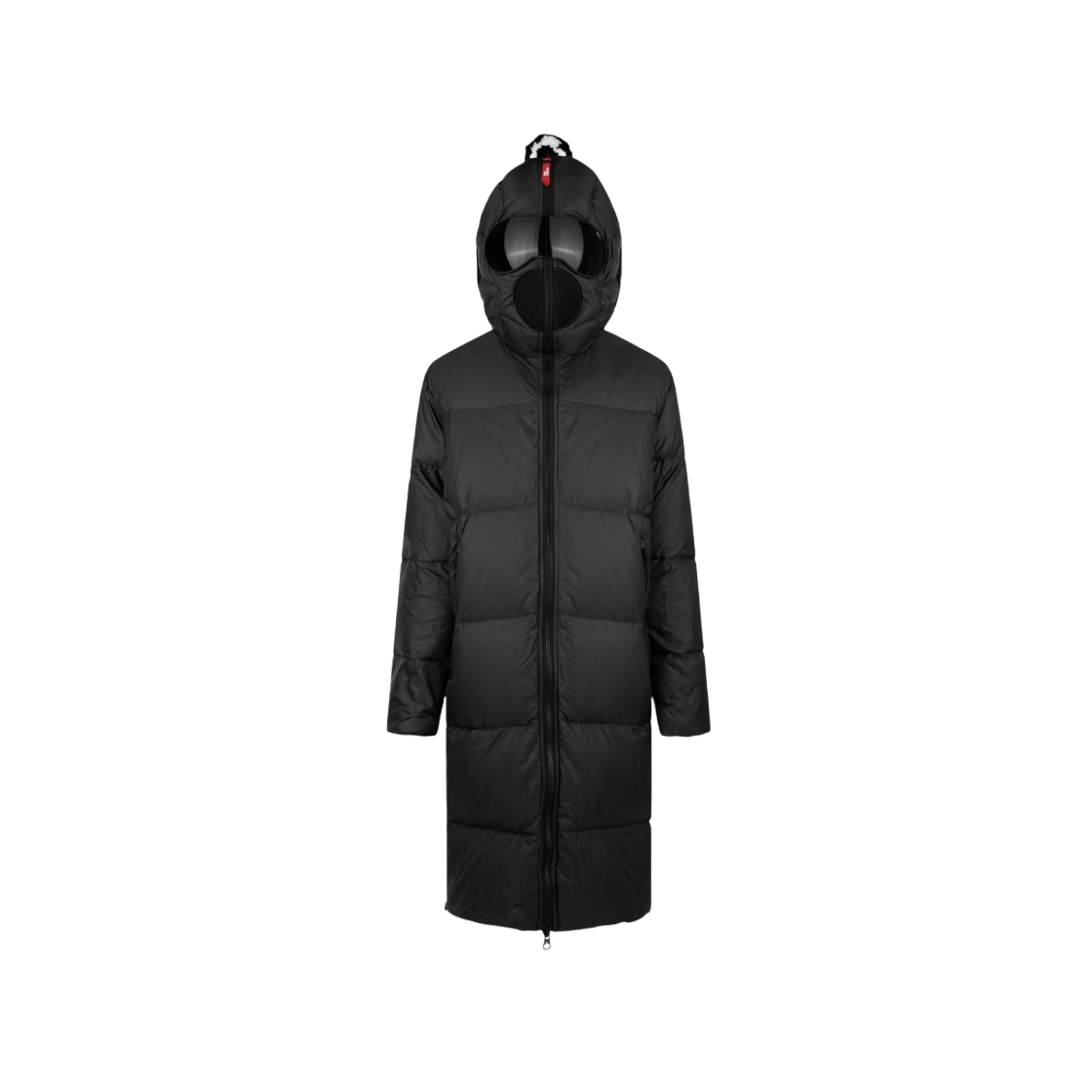 (키즈) AI 라이더스 지퍼 사이즈 슬릿 롱 마이크로 립스탑 나일론 다운 자켓 블랙 | AI Riders | KREAM