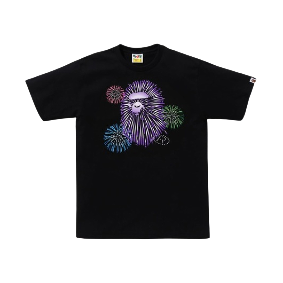 베이프 에이프 헤드 파이어워크 티셔츠 블랙 | BAPE | KREAM