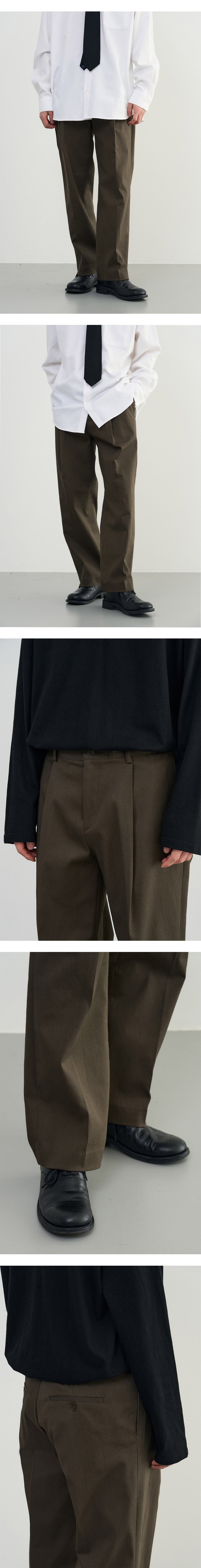 어레이드 테이퍼드 오피서 원턱 밴딩 치노팬츠 카키 | ARRAYED | KREAM