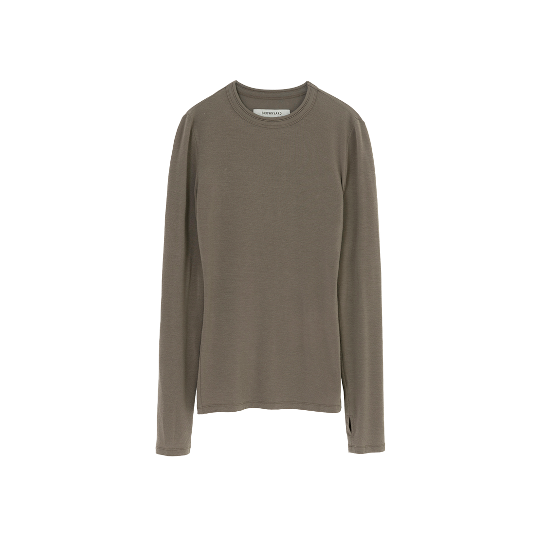 브라운야드 W 시스루 롱 슬리브 브라운 | BROWNYARD | KREAM