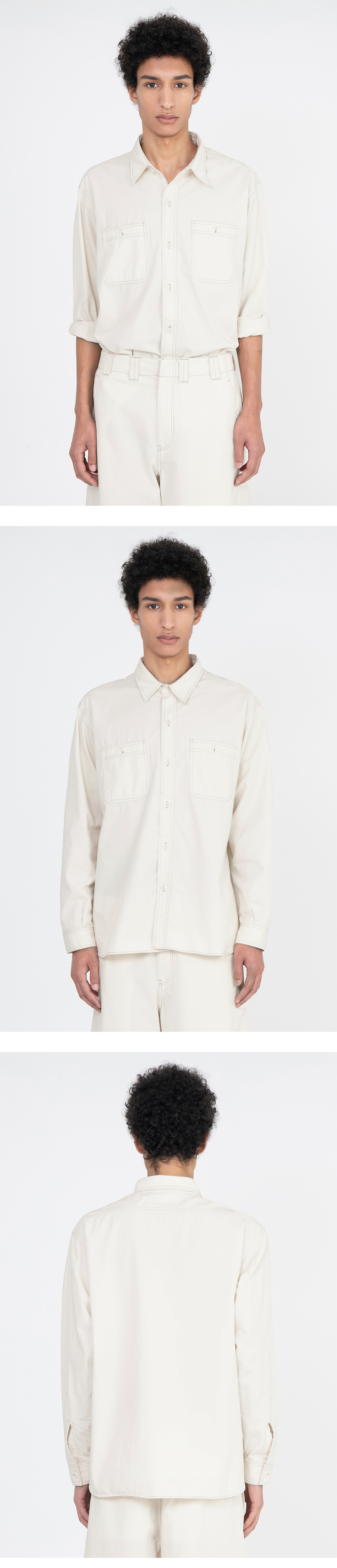 브라운야드 워시드 워크 셔츠 에크루 | BROWNYARD | KREAM