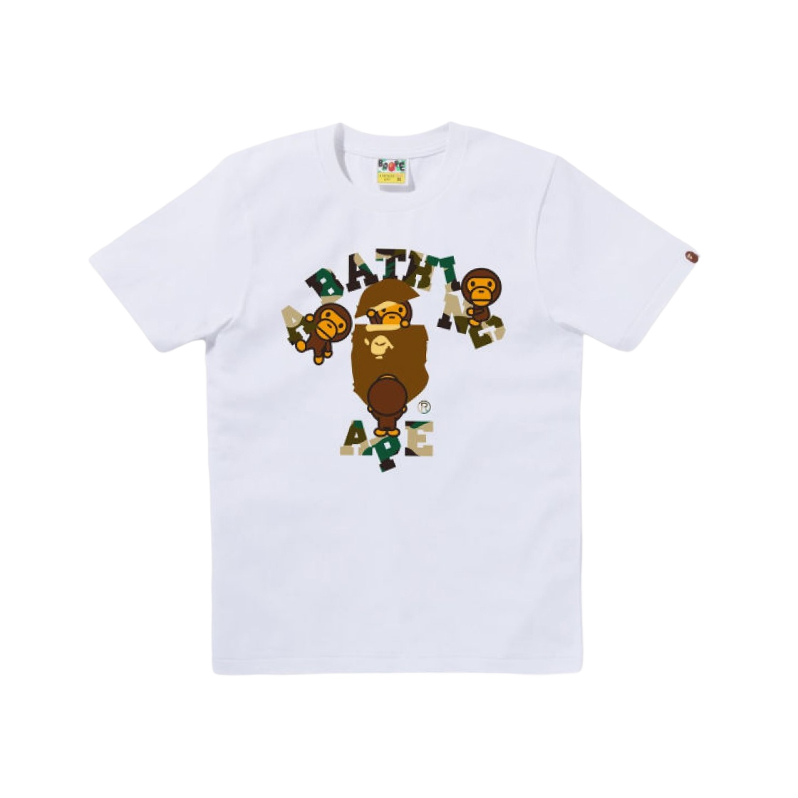 (W) 베이프 퍼스트 카모 컬리지 마일로 티셔츠 화이트 | BAPE | KREAM