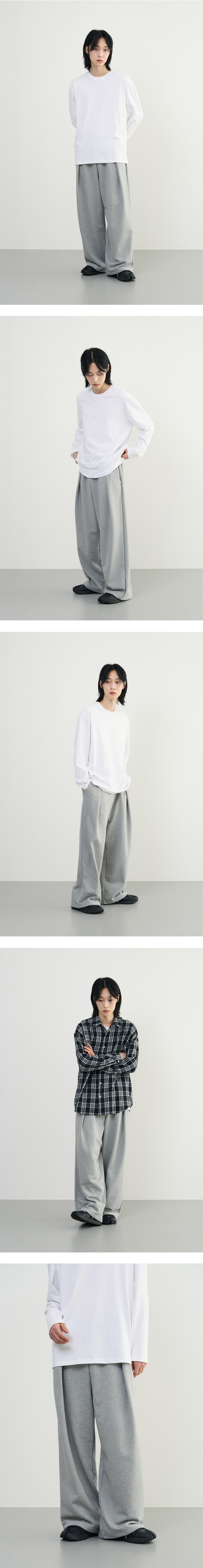 어레이드 컴피 리버스 플리츠 스웻 팬츠 그레이 | ARRAYED | KREAM