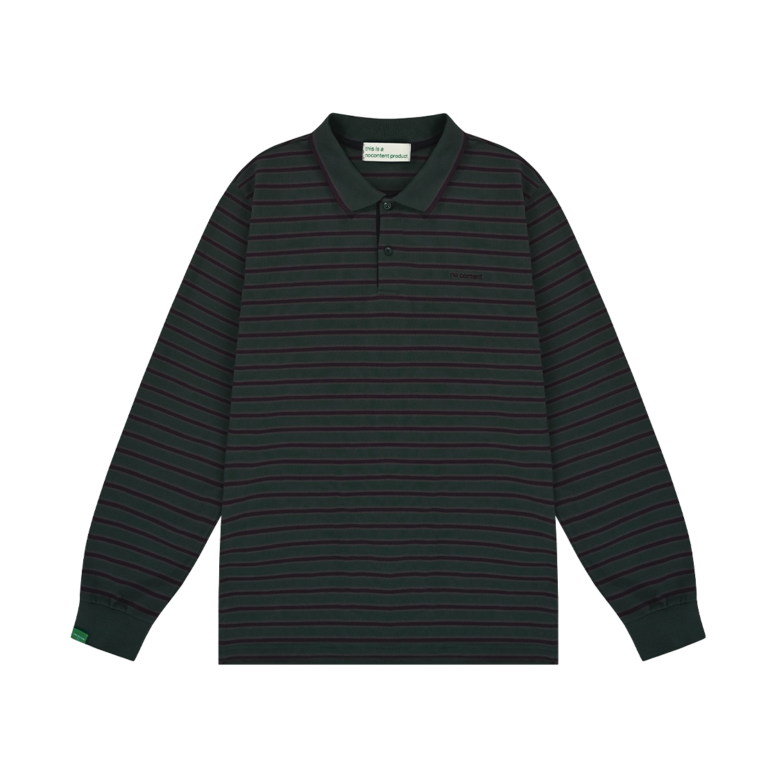 노컨텐츠 159. 스트라이프 피케이 티 그린 | NOCONTENT | KREAM