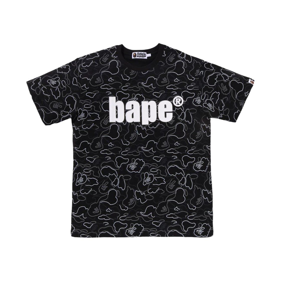 베이프 네온 카모 베이프 티셔츠 블랙 | BAPE | KREAM