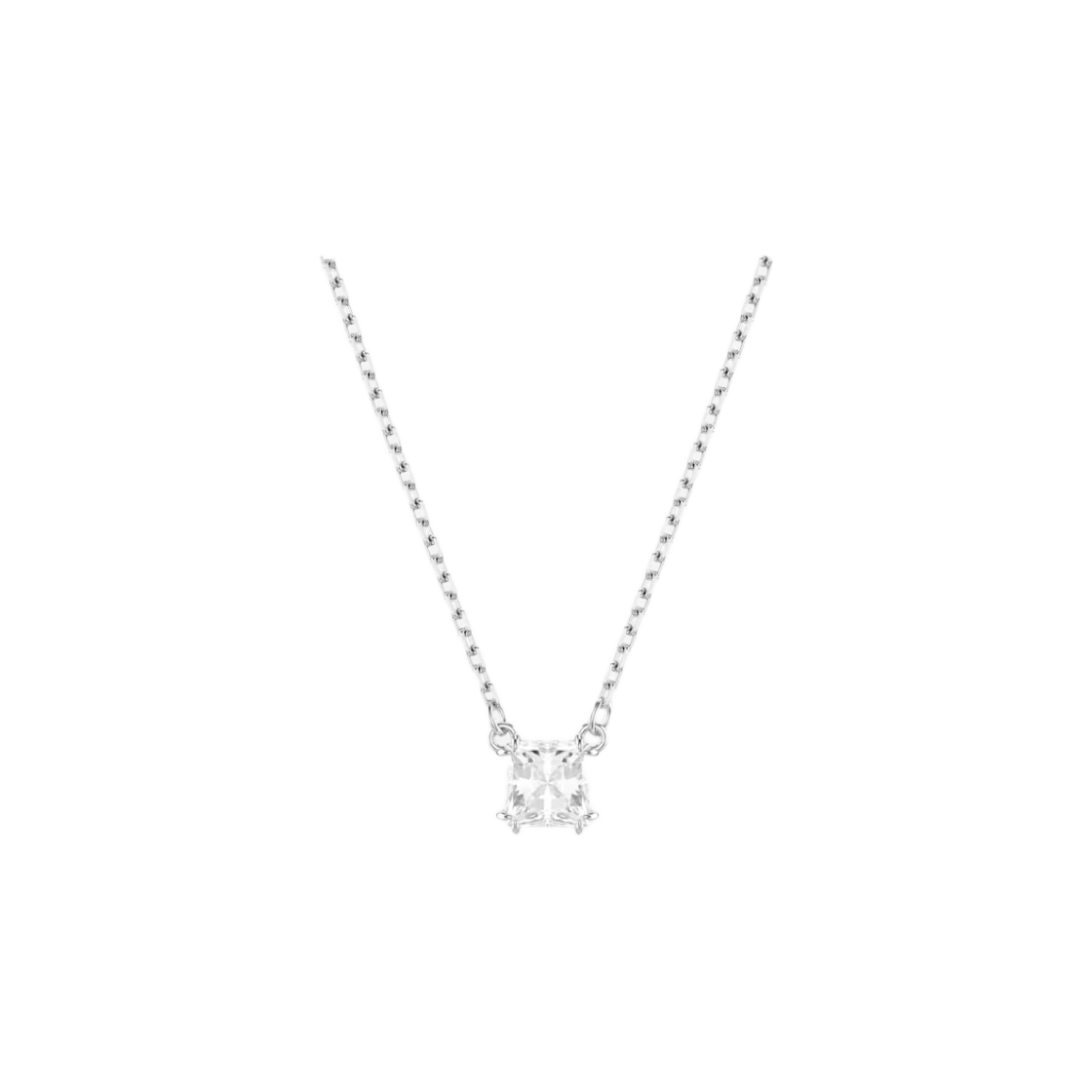 (W) 스와로브스키 스틸라 펜던트 스퀘어 컷 화이트 로듐 플래팅 | Swarovski | KREAM