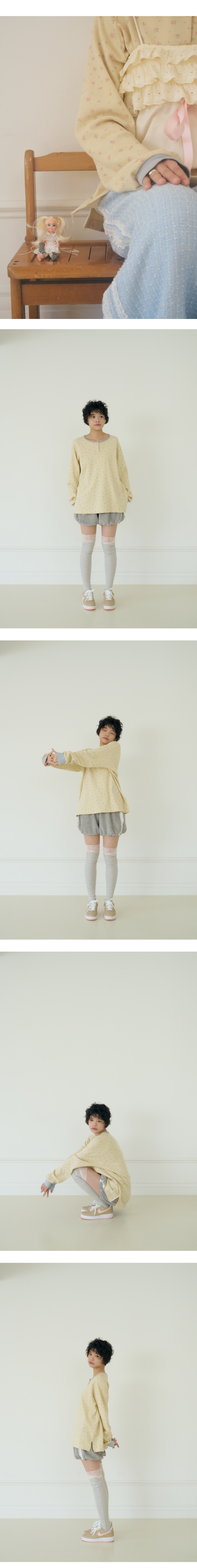 샤키리 키키 헨리 넥 와플 탑 (버터)" | SHAKIRI | KREAM