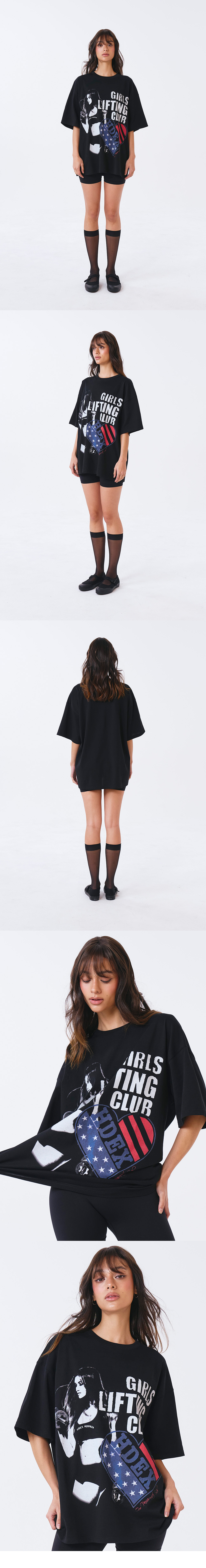 에이치덱스 우먼스 리프팅 오버핏 숏 슬리브 블랙 | HDEX | KREAM