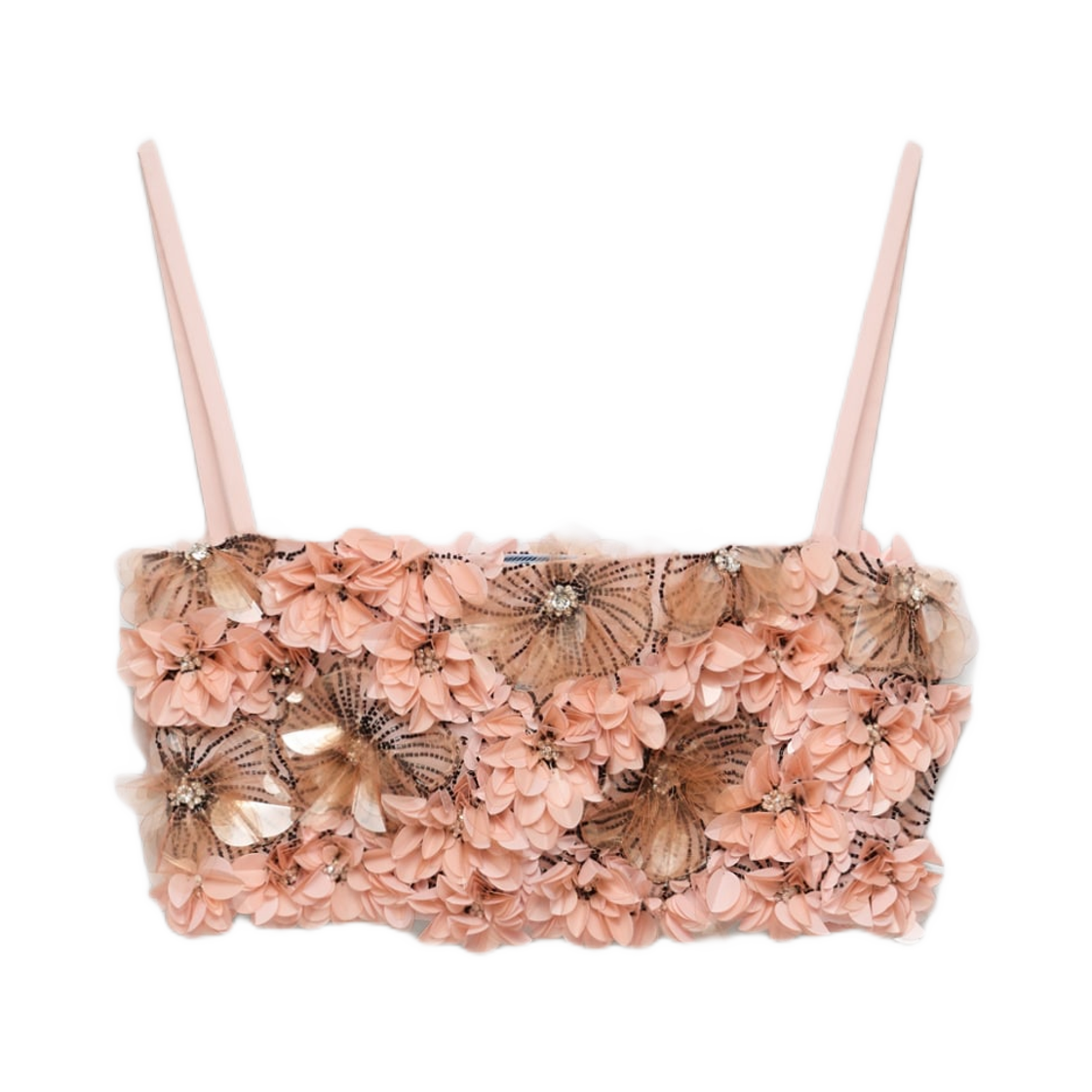 (W) 프라다 자수 오간자 탑 피치 | Prada | KREAM