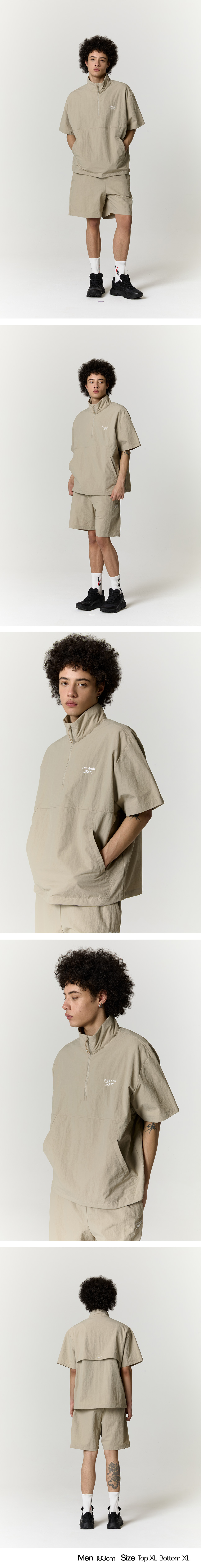 리복 에센셜 반팔 아노락 베이지 | Reebok | KREAM