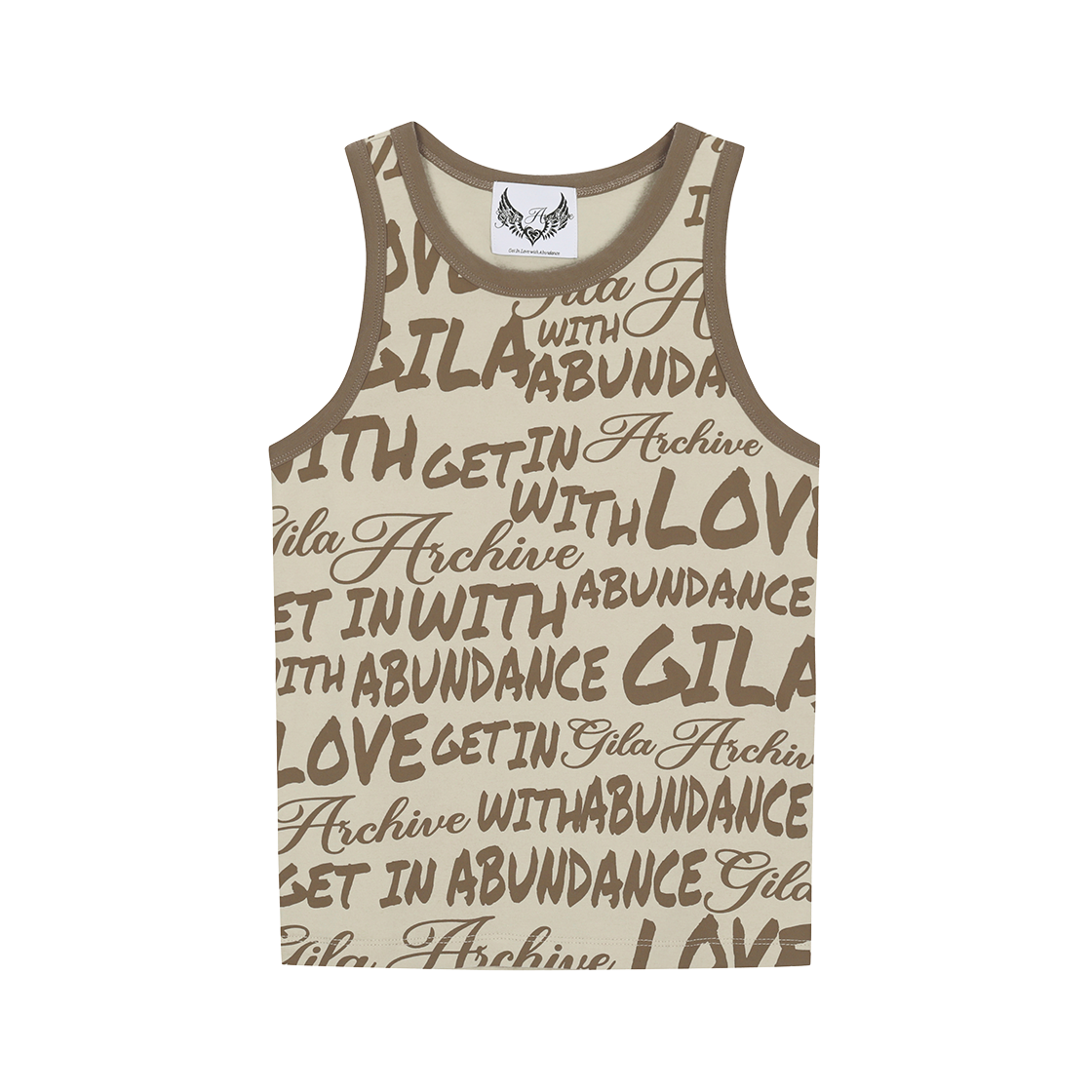 길라 아카이브 투톤 레터링 슬리브리스 베이지 | GILAARCHIVE | KREAM