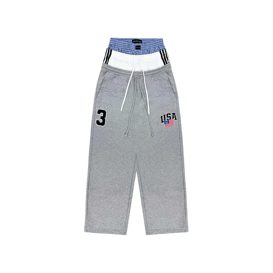 프로젝트 G/R 3 레이어드 스웨트 팬츠 그레이 | PROJECT G/R | KREAM