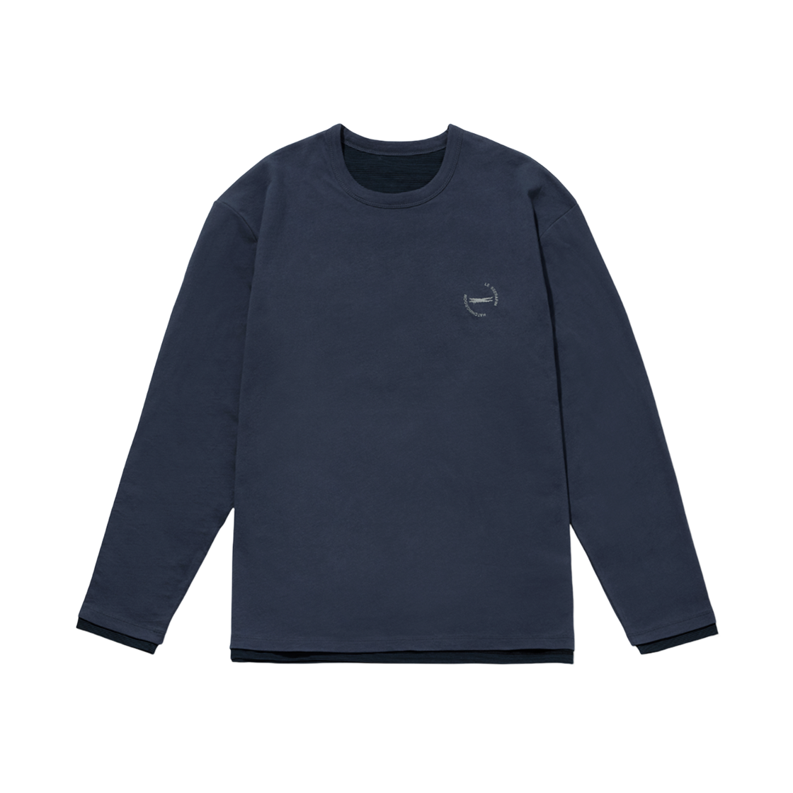 해칭룸 x 르세라핌 투페이스 롱슬리브 티셔츠 네이비 | Hatchingroom | KREAM