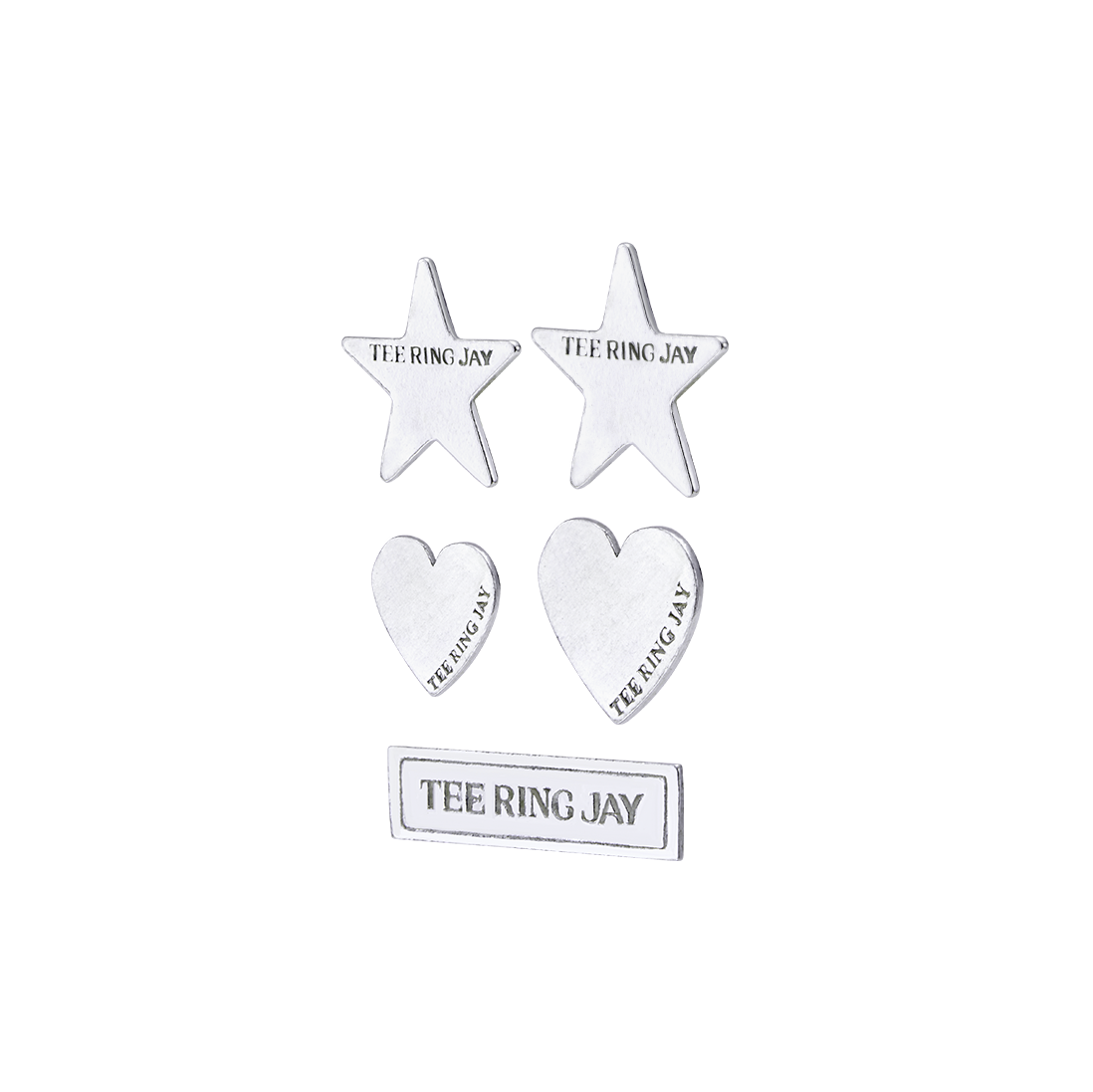 티링제이 스타 & 하트 실버 주얼스티커 | TEE RING JAY | KREAM