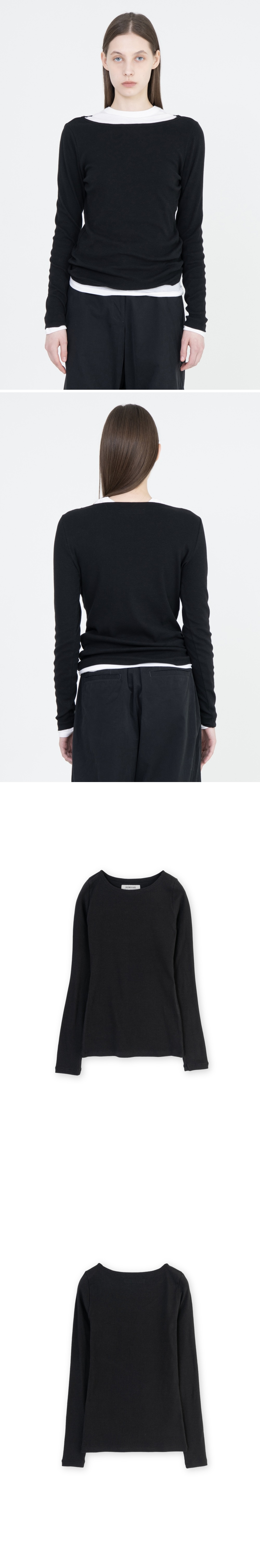 브라운야드 W 보트넥 롱 슬리브 블랙 | BROWNYARD | KREAM