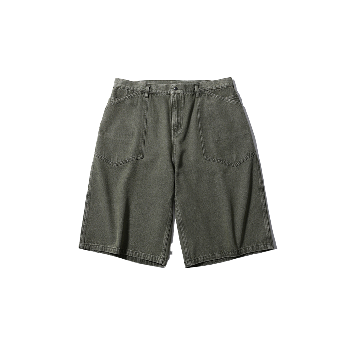 모이프 와이드 M35 쇼츠 올리브 데님 | moif | KREAM