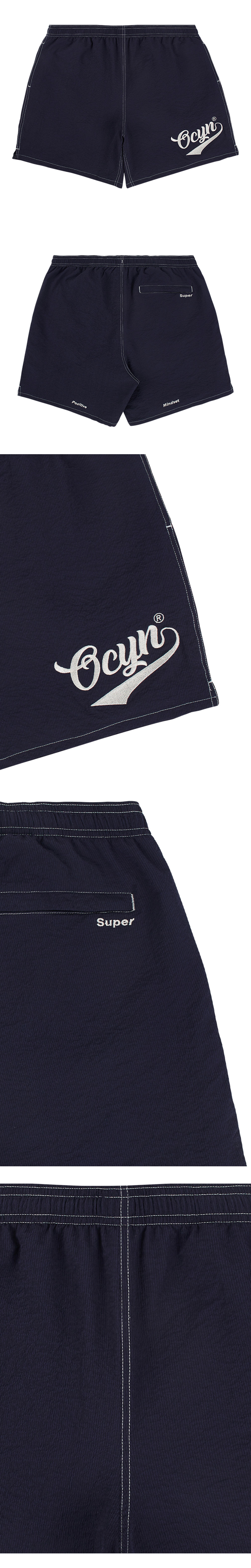 오브콜스와이낫 홈 스윗 홈 나일론 쇼츠 네이비 | ofcoursewhynot | KREAM