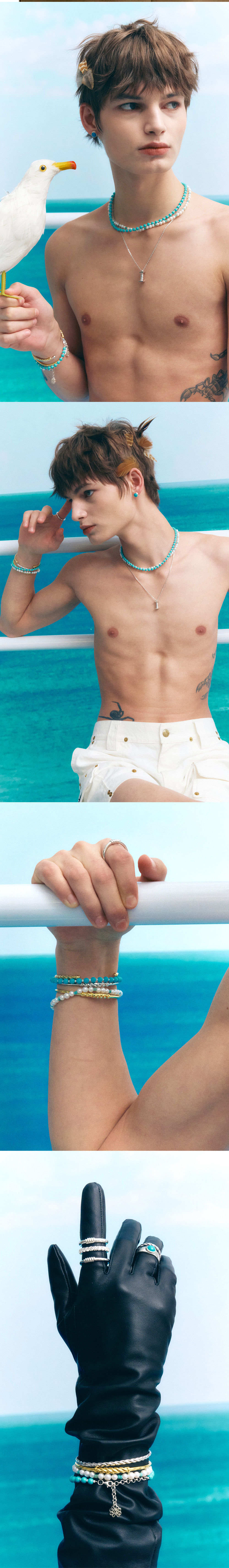 티링제이 블루 & 화이트 터쿼이즈 브레이슬릿 | TEE RING JAY | KREAM