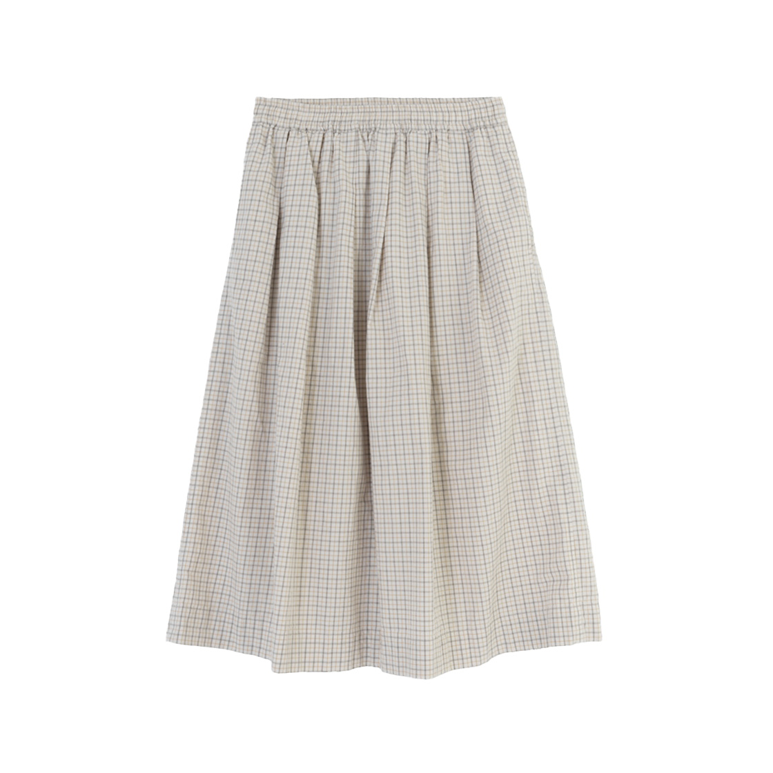 브라운야드 W 쉬링 미디 스커트 아이보리 체크 | BROWNYARD | KREAM