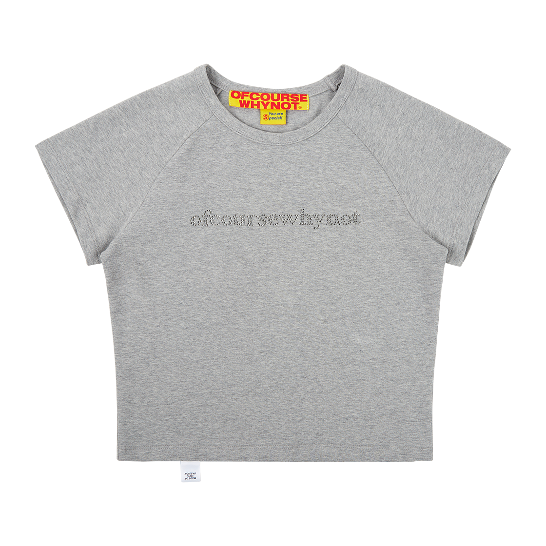 오브콜스와이낫 댓 걸 바이브 티셔츠 멜란지 그레이 | ofcoursewhynot | KREAM