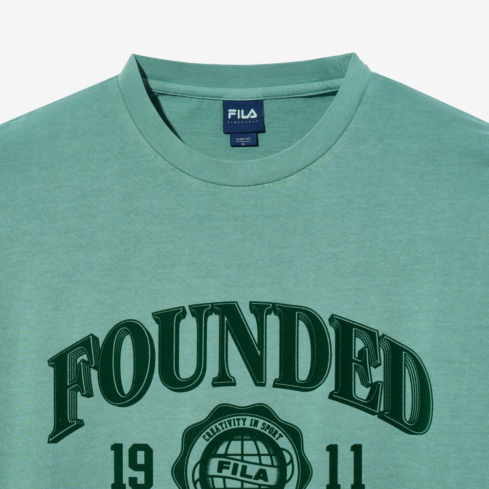 휠라 피그먼트 워싱 반팔티 그린 | FILA | KREAM