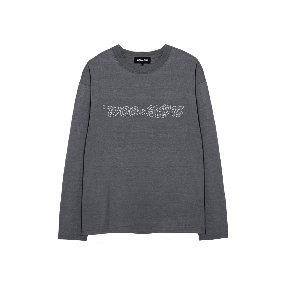 우알롱 릿지 타입 세미 루즈 티셔츠 페이드 차콜 | WOOALONG | KREAM