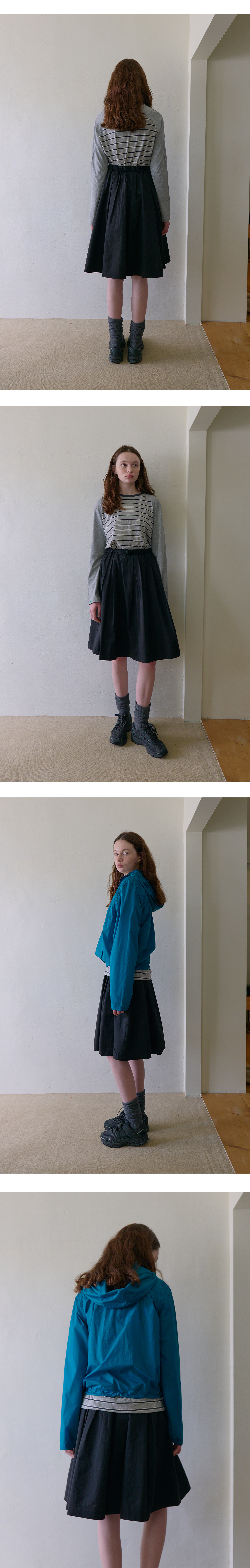 노컨텐츠 174. 벨트 플레어 스커트 블랙 | NOCONTENT | KREAM