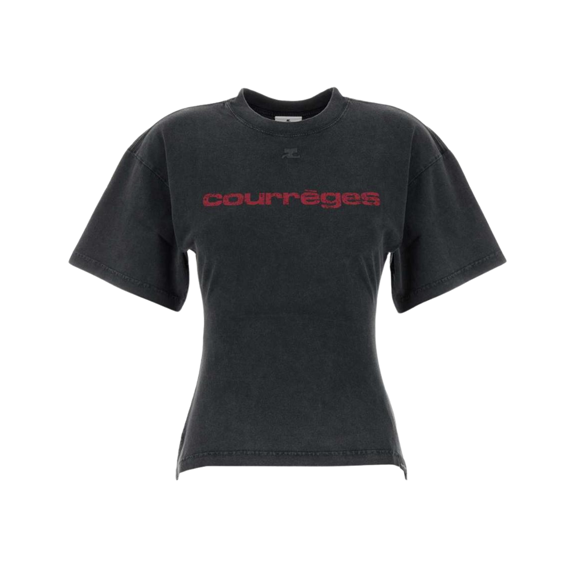 (W) 꾸레쥬 로고 디테일 코튼 티셔츠 블랙 | Courreges | KREAM
