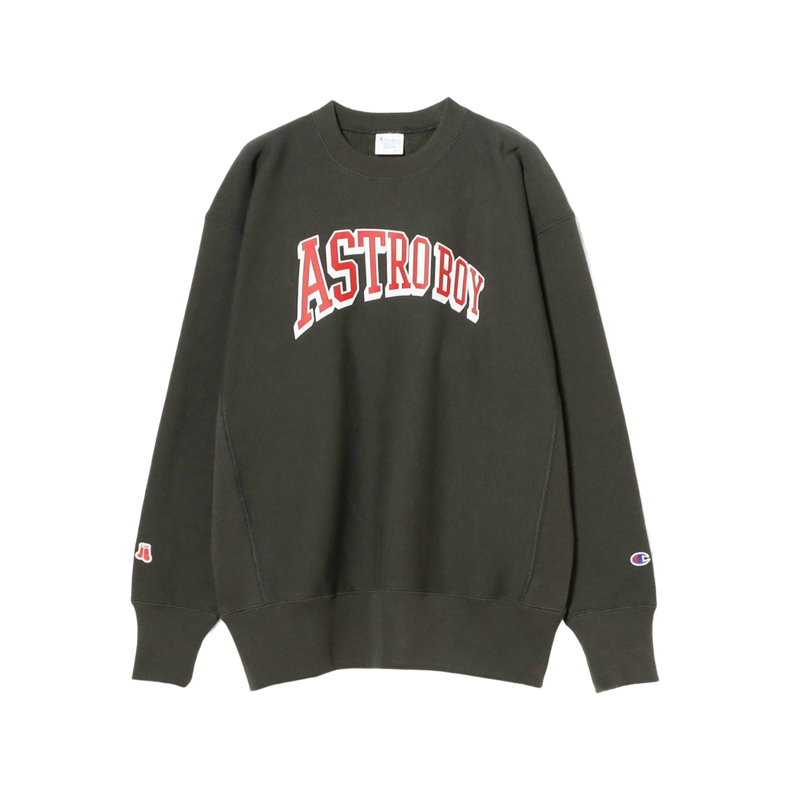 챔피온 x 철완 아톰 리버스위브 크루넥 스웻셔츠 오프 블랙 | Champion | KREAM