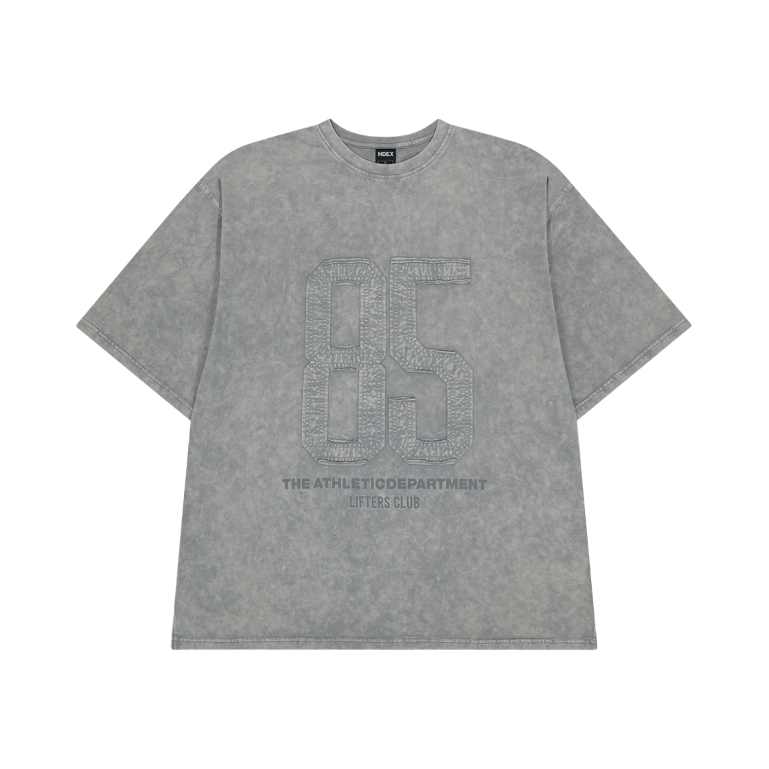 에이치덱스 워시드 아플리케 오버핏 숏 슬리브 그레이 | HDEX | KREAM
