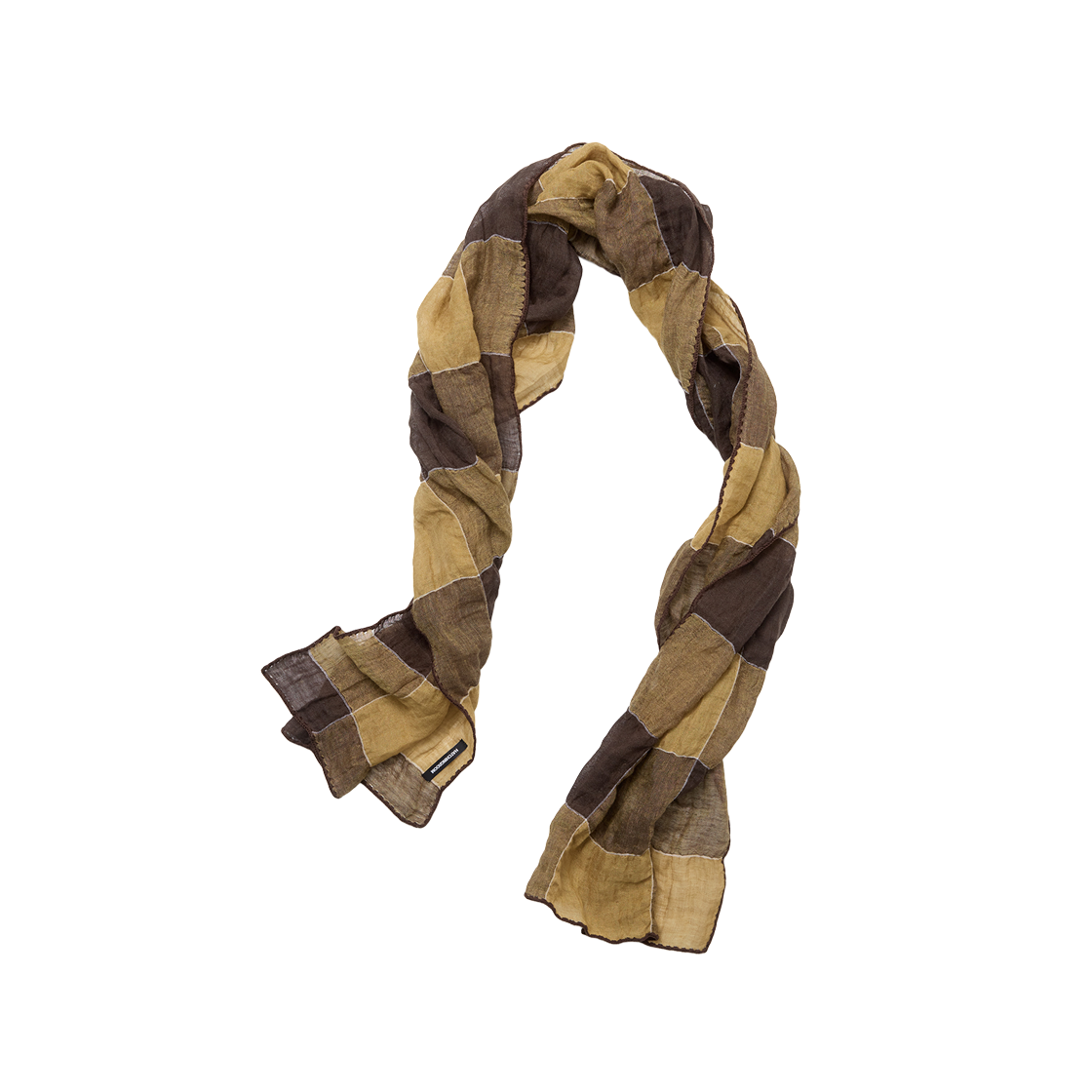 해칭룸 체크 스카프 린넨 브라운 옐로우 | Hatchingroom | KREAM